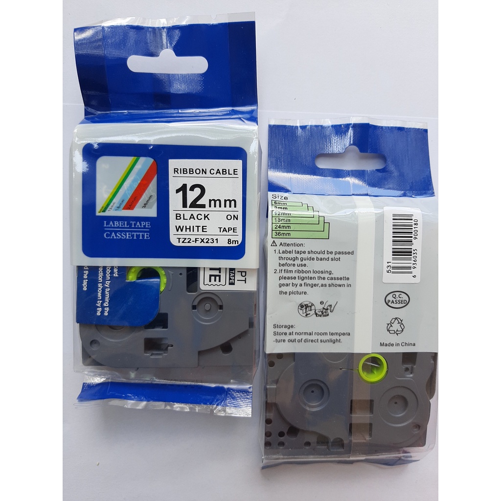 Nhãn In Brother Tz2-231 ( Tương Thích), Khổ 12mm x 8 Mét, Chữ Đen Nền ...