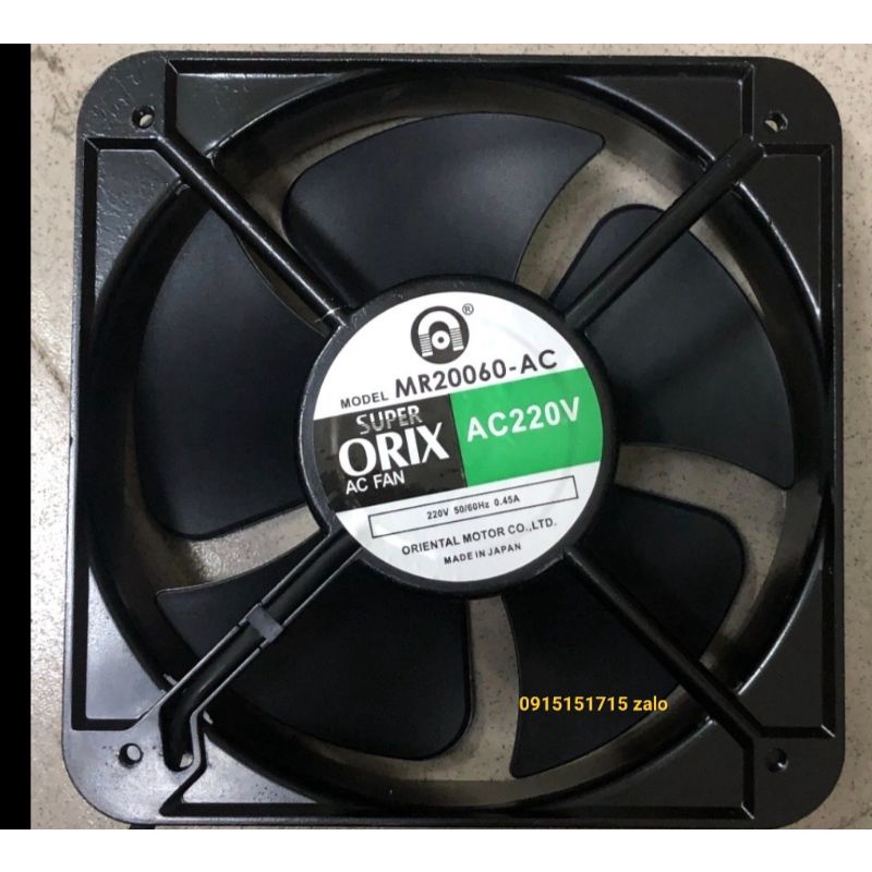 Quạt thông gió. Quạt thông gió kích thước 200x200x60mm. Model: MR20060-AC. Hãng ORIX. GIÁ RẺ ...