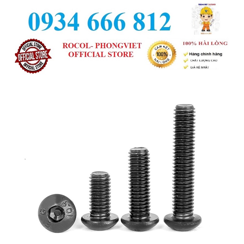 50c M3 Bulong lục giác chìm đầu cầu M3 thép mạ cấp bền 10.9 M3 | Shopee ...