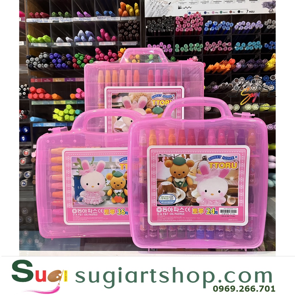Bút sáp dầu TToru hộp nhựa màu hồng, Oil Pastell TToru - [ Sugi Art ...