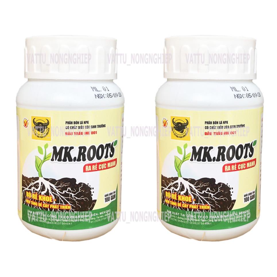 Bộ 2 Hủ Phân Bón Lá Đầu Trâu NPK MK.ROOTS (100g) - Có Chất Điều Hòa Sinh Trưởng Giúp Ra Rễ Cực ...