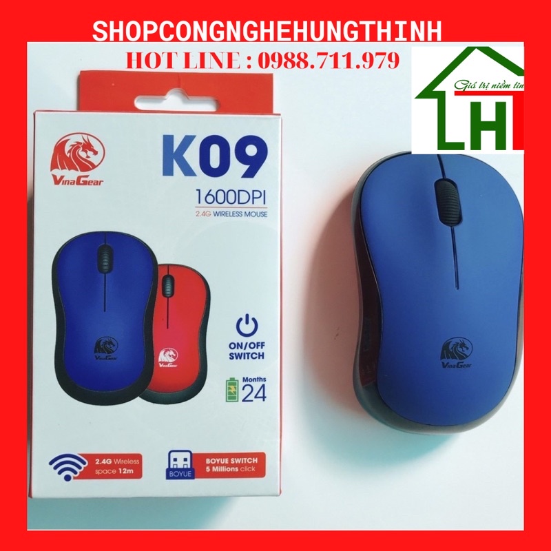 Chuột không dây VINAGEAR K09 chính hãng BẢO HÀNH 12 THÁNG | Shopee Việt Nam