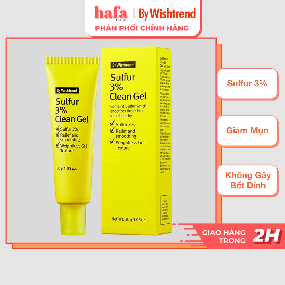[XẢ HÀNG] Gel hỗ trợ giảm mụn và ngăn ngừa mụn By Wishtrend Sulfur 3% Clean Gel 30g _ By ...