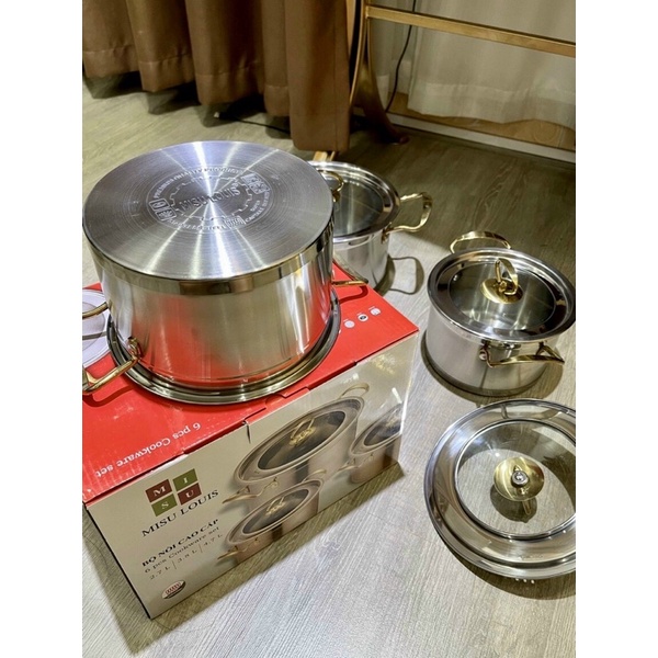 Set bộ nồi misu louis 5 đáy cao cấp | Shopee Việt Nam
