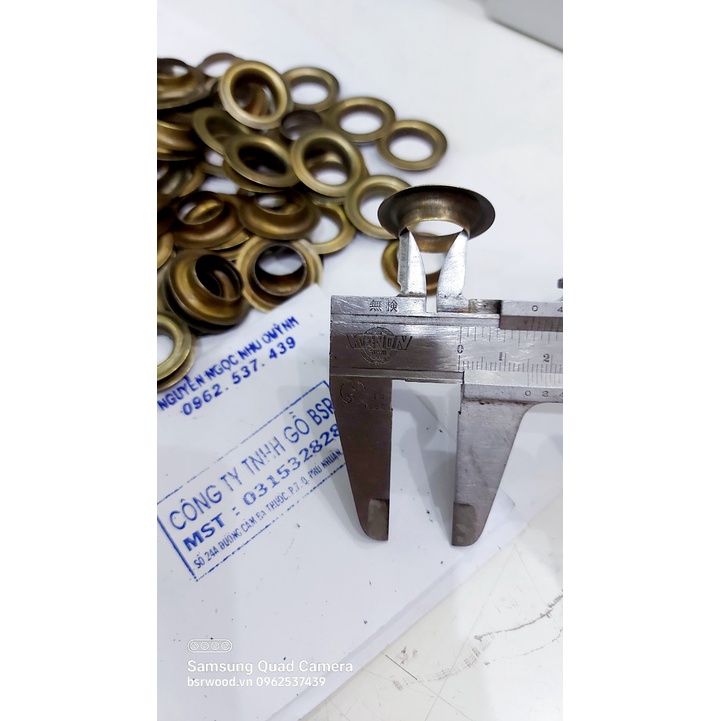 Khoen ore mắt cáo 4mm,5mm,8mm,12mm,14mm,16mm Bằng sắt xi màu ĐỒNG Khuy oze mắt cáo bấm bạt, túi ...