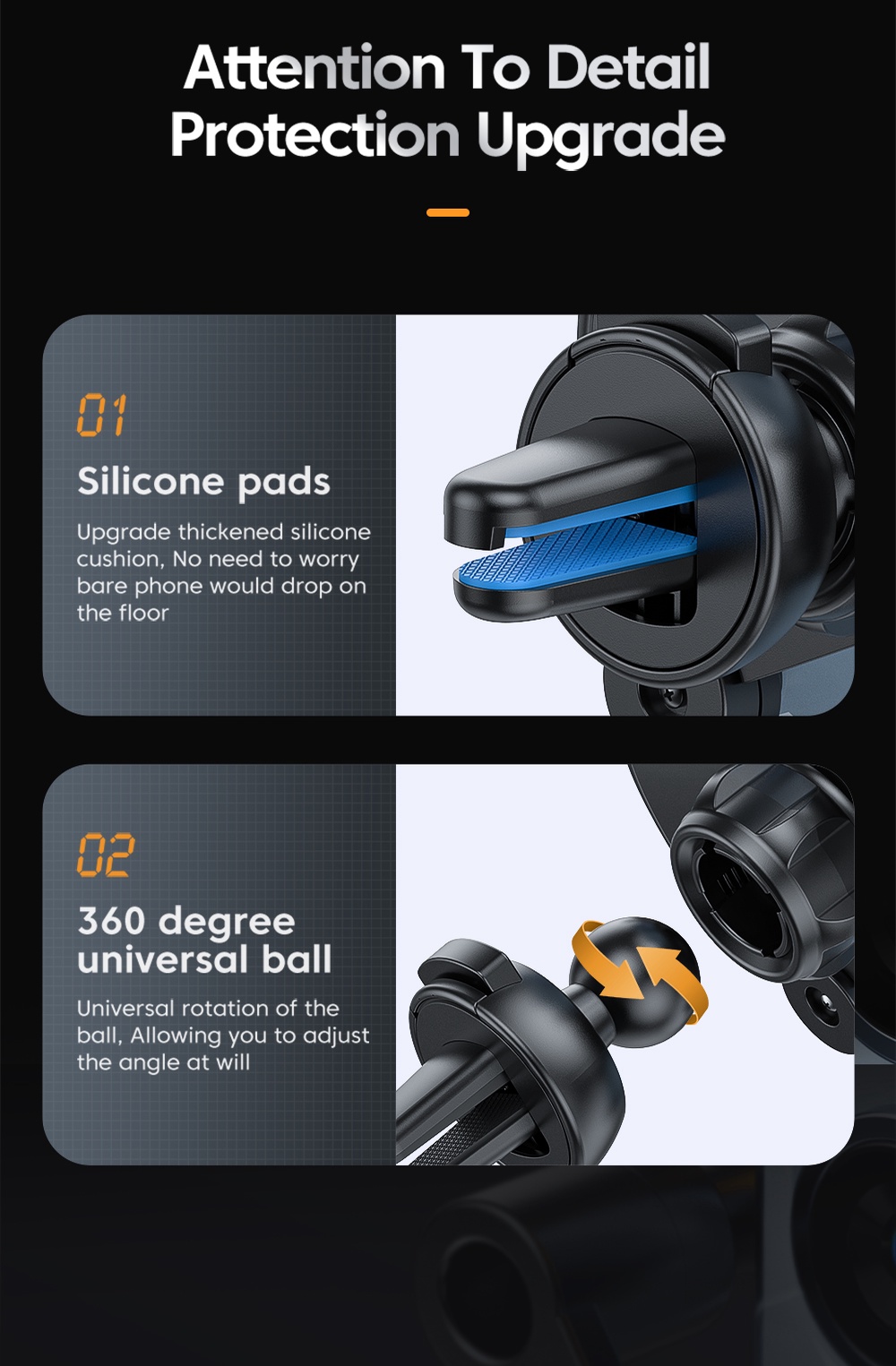 Giá đỡ điện thoại ESSAGER 4.7-6.7 inch bằng kim loại gắn lỗ thông gió ...