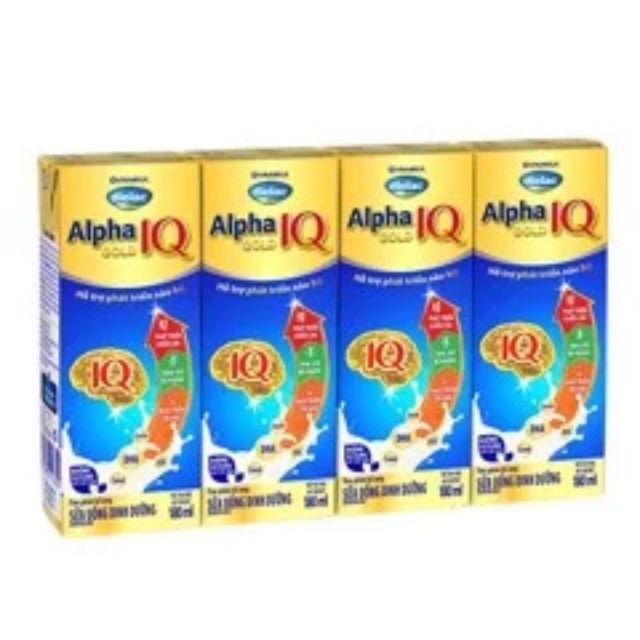 Sữa bột pha sẵn Dielac Alpha Gold IQ 180ml - Lốc 4 hộp x 180ml | Shopee Việt Nam