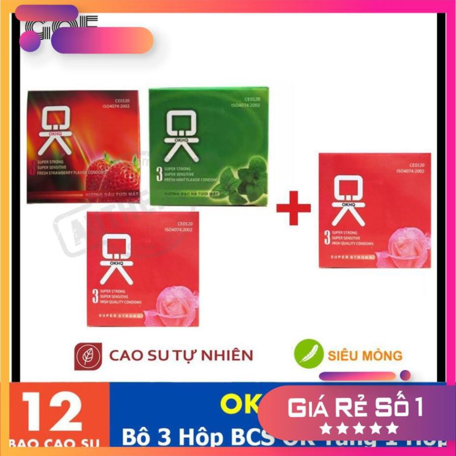 tpcn [DEAL 1K] Mua 3 Bao cao su OK HQ Hương Dâu Tây - Bạc Hà - Không ...