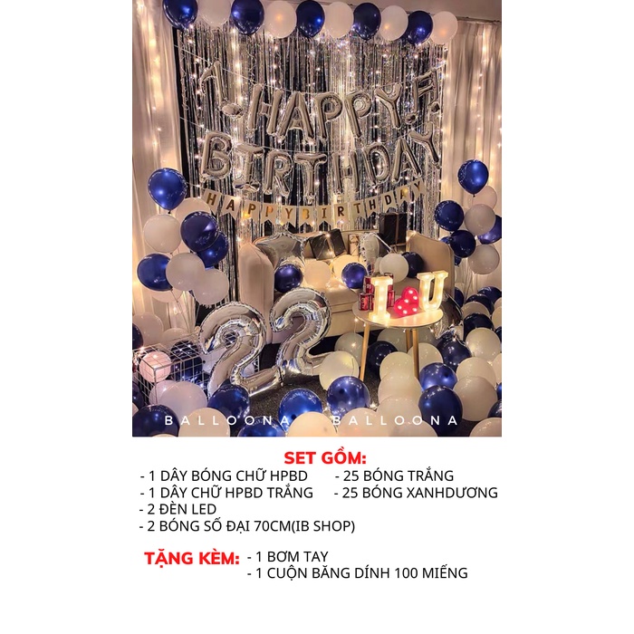 COMBO Set bong bóng trang trí sinh nhật giá rẻ đầy đủ phụ kiện set up ...