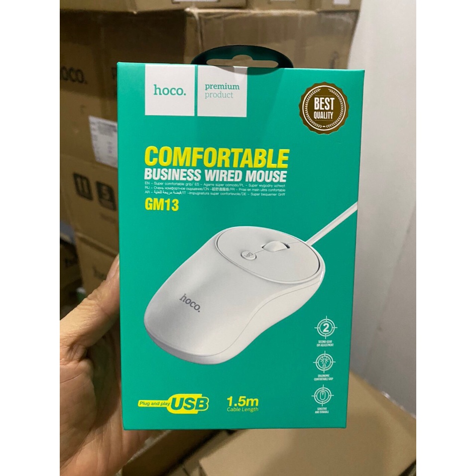 Chuột máy tính có Dây Hoco GM13 chính hãng dài 1.5M | Shopee Việt Nam