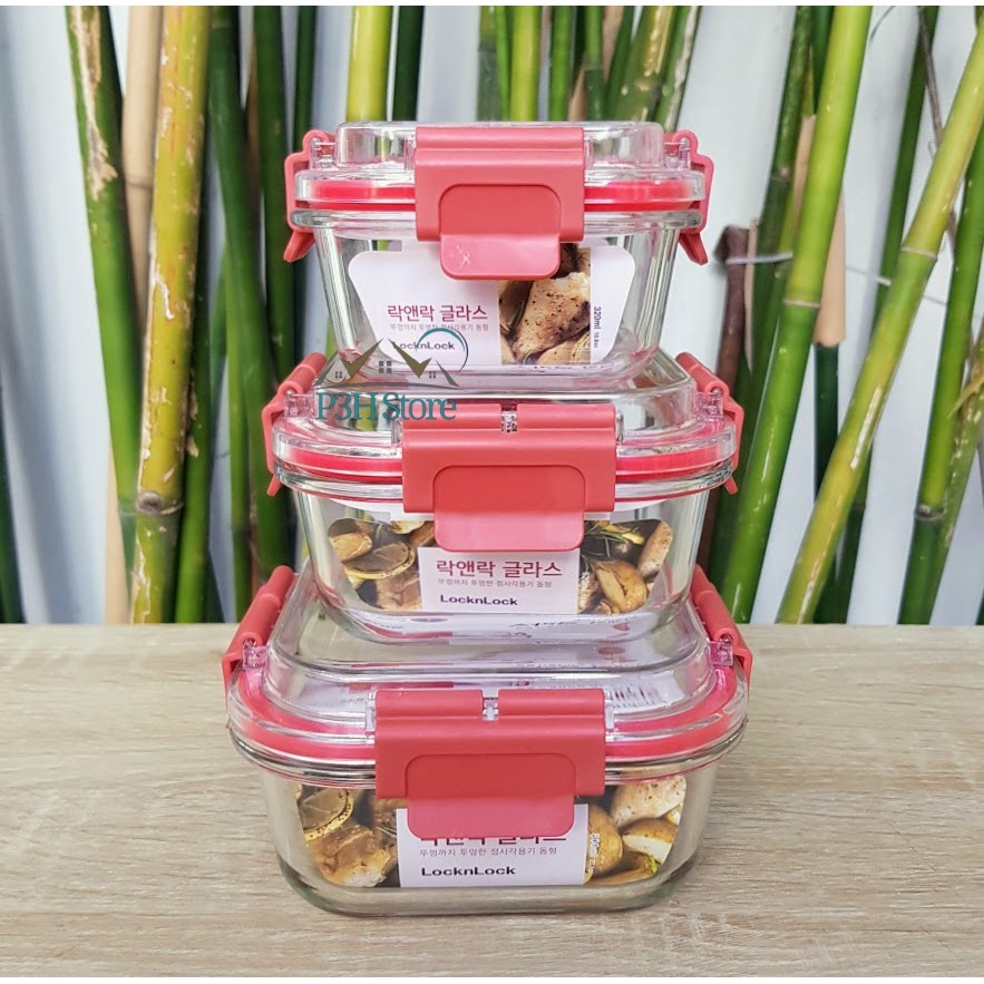 Hộp thủy tinh hình vuông Lock&Lock nắp vòm nhựa tritan trong suốt dung ...