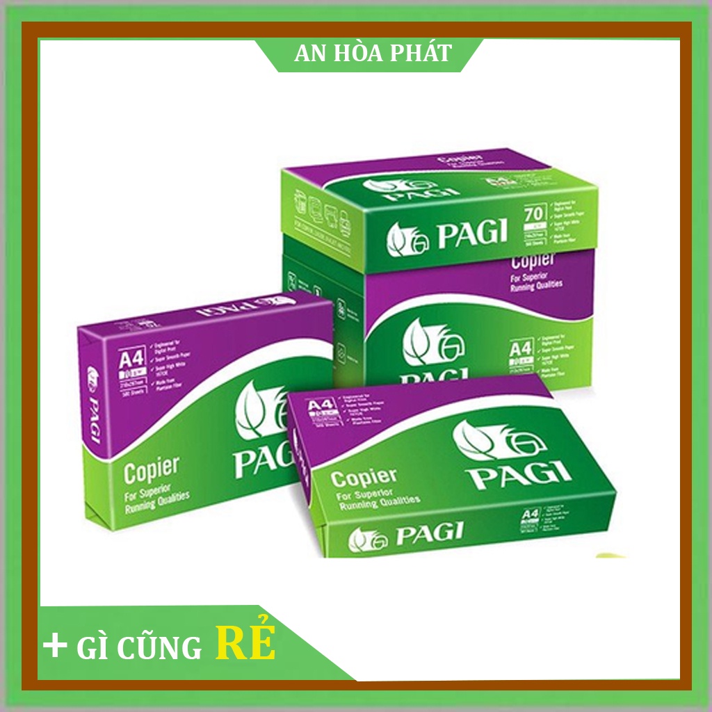 Giấy in Pagi A4 Định lượng 70 gsm ( màng co), Giấy photo, giấy vẽ giá ...
