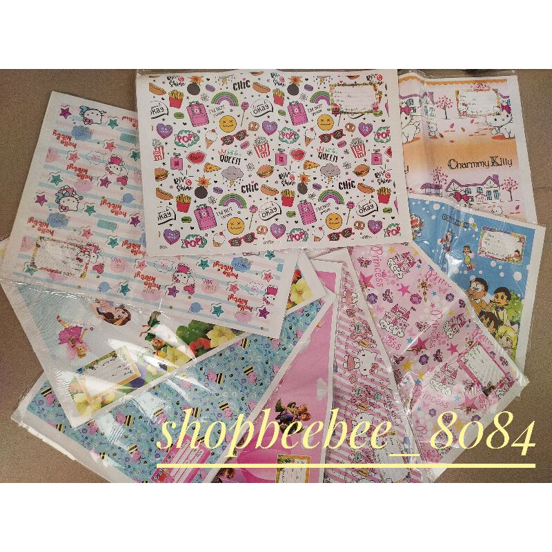 set 20 tờ giấy bọc sách vở ô ly và sgk cải cách hình hoạ tiết ngộ ...