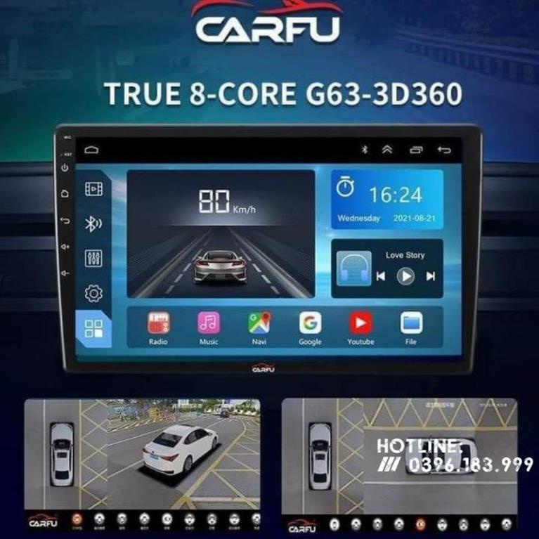 Màn hình Android tích hợp camera 360 toàn cảnh Carfu G63 cấu hình khủng ...