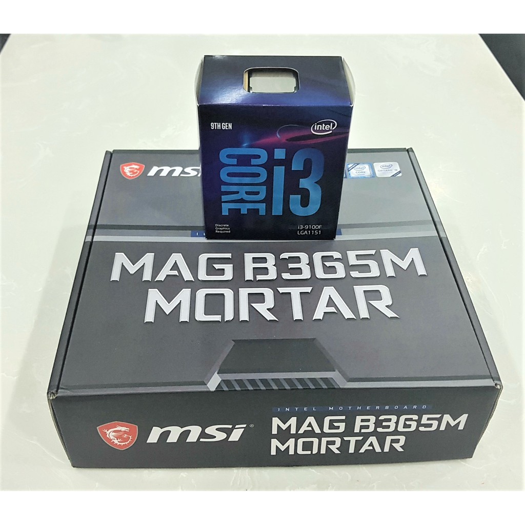 Combo Bo Mạch Chủ MSI MAG B365M MORTAR + Core I3 9100F (New BH 3 năm) | Shopee Việt Nam