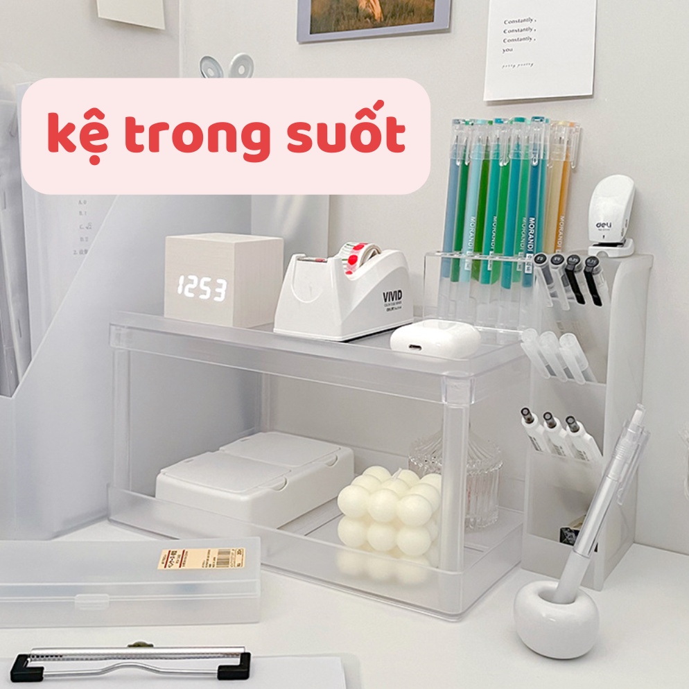 Kệ nhựa mini để bàn 2 tầng 4 chân | Shopee Việt Nam