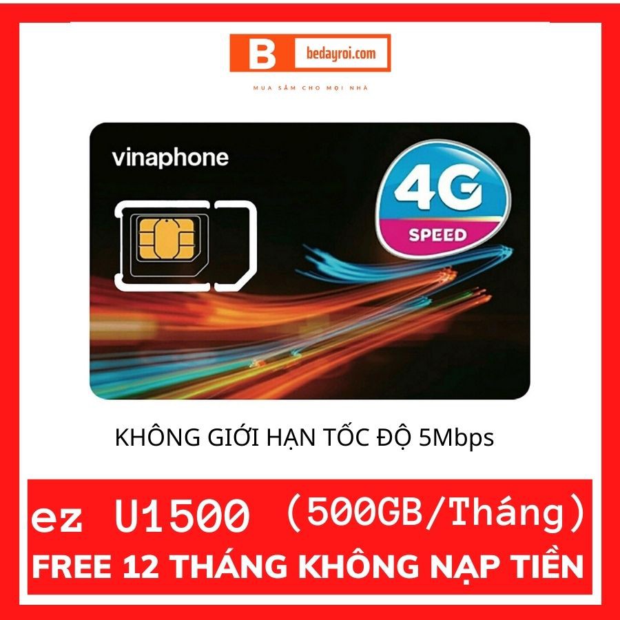 { FREE 1 NĂM } Sim 4G Vinaphone U1500 Tặng 500GB/tháng Tốc Độ Cao Sử Dụng Không Giới Hạn Băng ...
