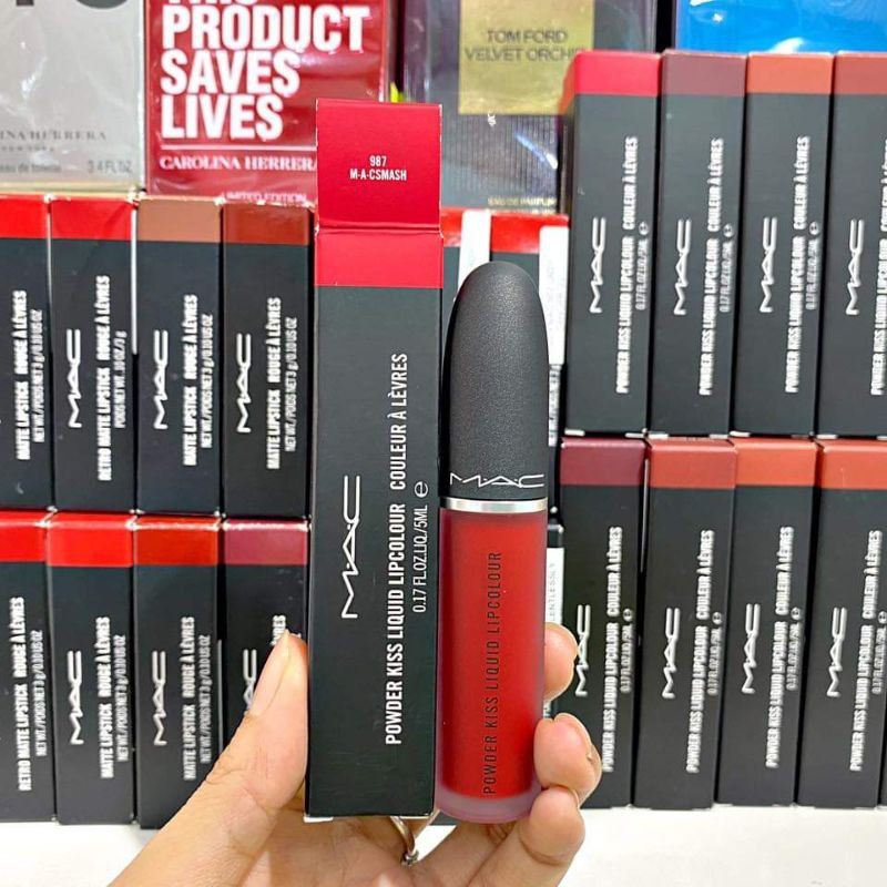 Son kem Mac Powder Kiss Liquid Lipcolour #Mac Smash | Shopee Việt Nam