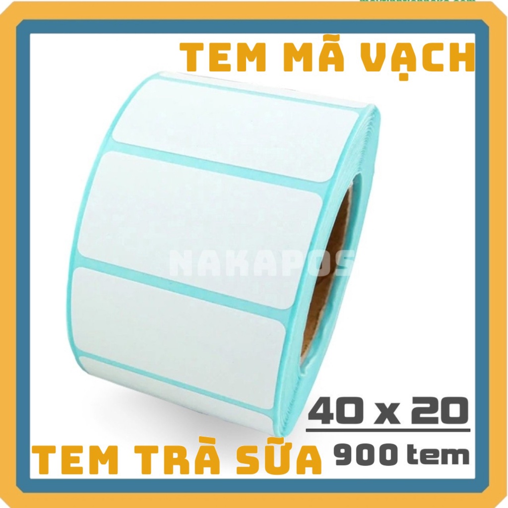 [ CUỘN 1000 TỜ ] Tem trà sữa 40*20 tem mã vạch 40x20 tem in giá sản ...