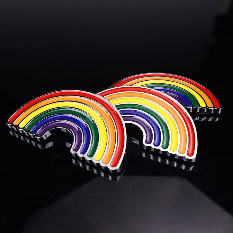 Rainbow Car Logo Car Personality Metal Modification Car Body Sticker ...