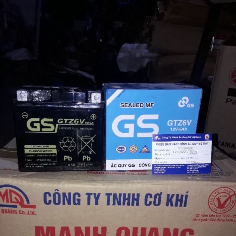 Bình acquy khô GS GTZ6V (12V-5Ah) -Dành cho xe tay ga Honda, Yamaha ...