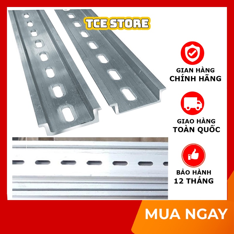 Thanh ray nhôm thanh din cài thiết bị aptomat cầu đấu gắn tủ 10cm 20cm ...