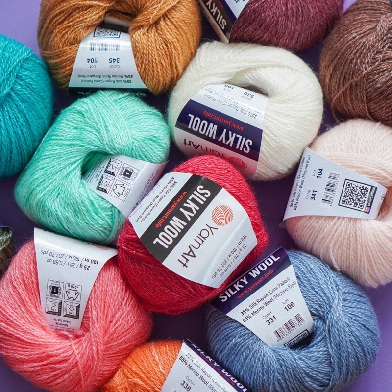 Len YarnArt SILKY WOOL (cuộn 25gr) | Shopee Việt Nam