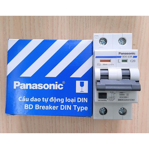 Cầu Dao Chống Giật RCBO PANASONIC 2P 63A - 30mA đa năng 2P1E BBDE26331CNV 6kA - Aptomat chống ...
