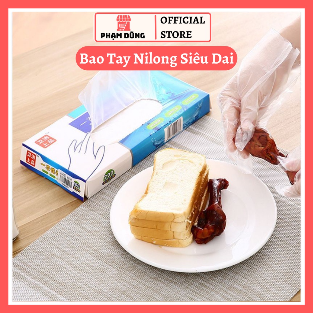 Bao tay nilong siêu dai , bao tay dùng 1 lần hộp xanh 200 cái | Shopee ...