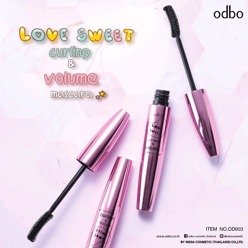 Mascara ODBO LOVE SWEET CURLING & VOLUME MASCARA siêu dày và cong (thái ...