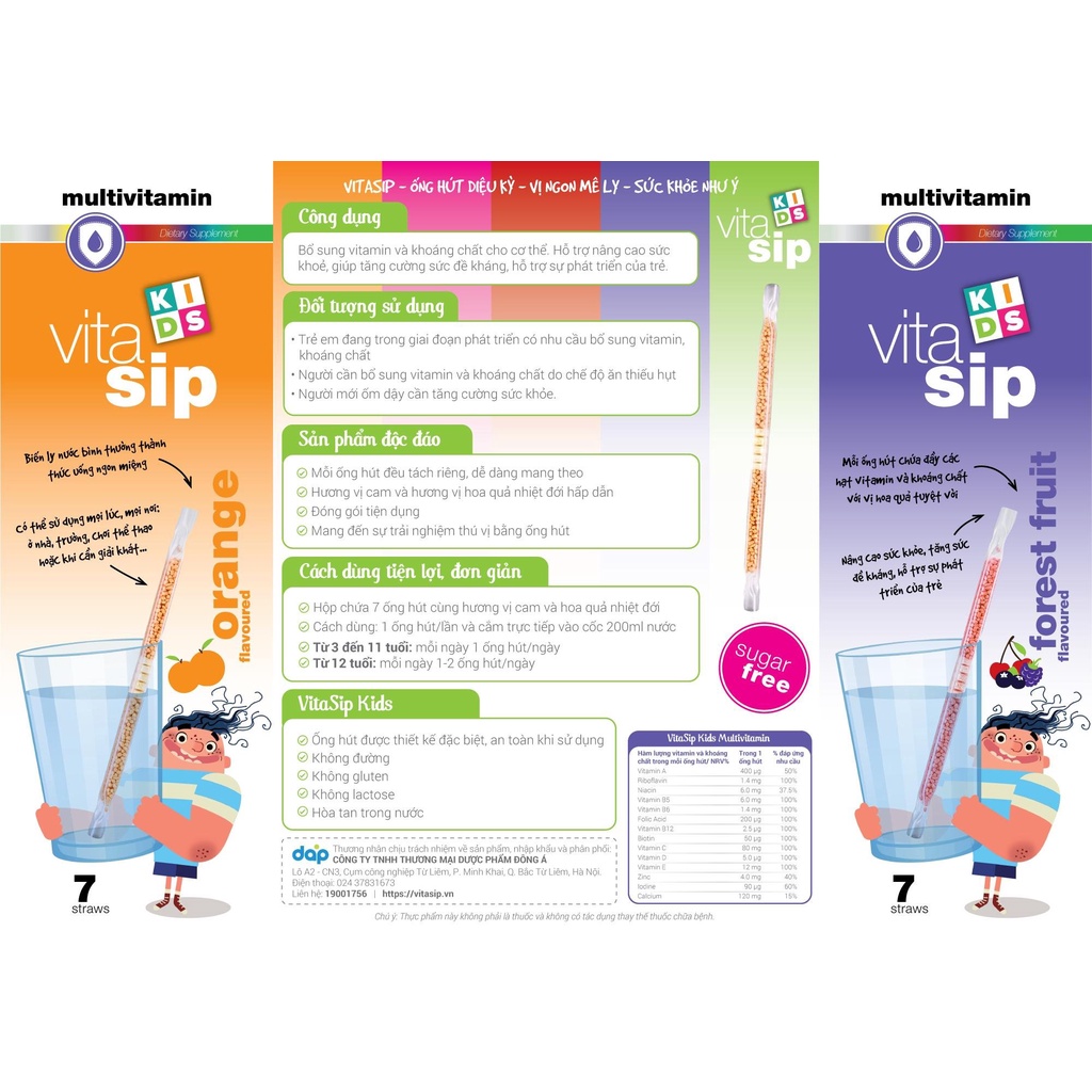 VITASIP KIDS - ống hút Vitamin diệu kỳ bổ sung đầy đủ vitamin cần thiết ...