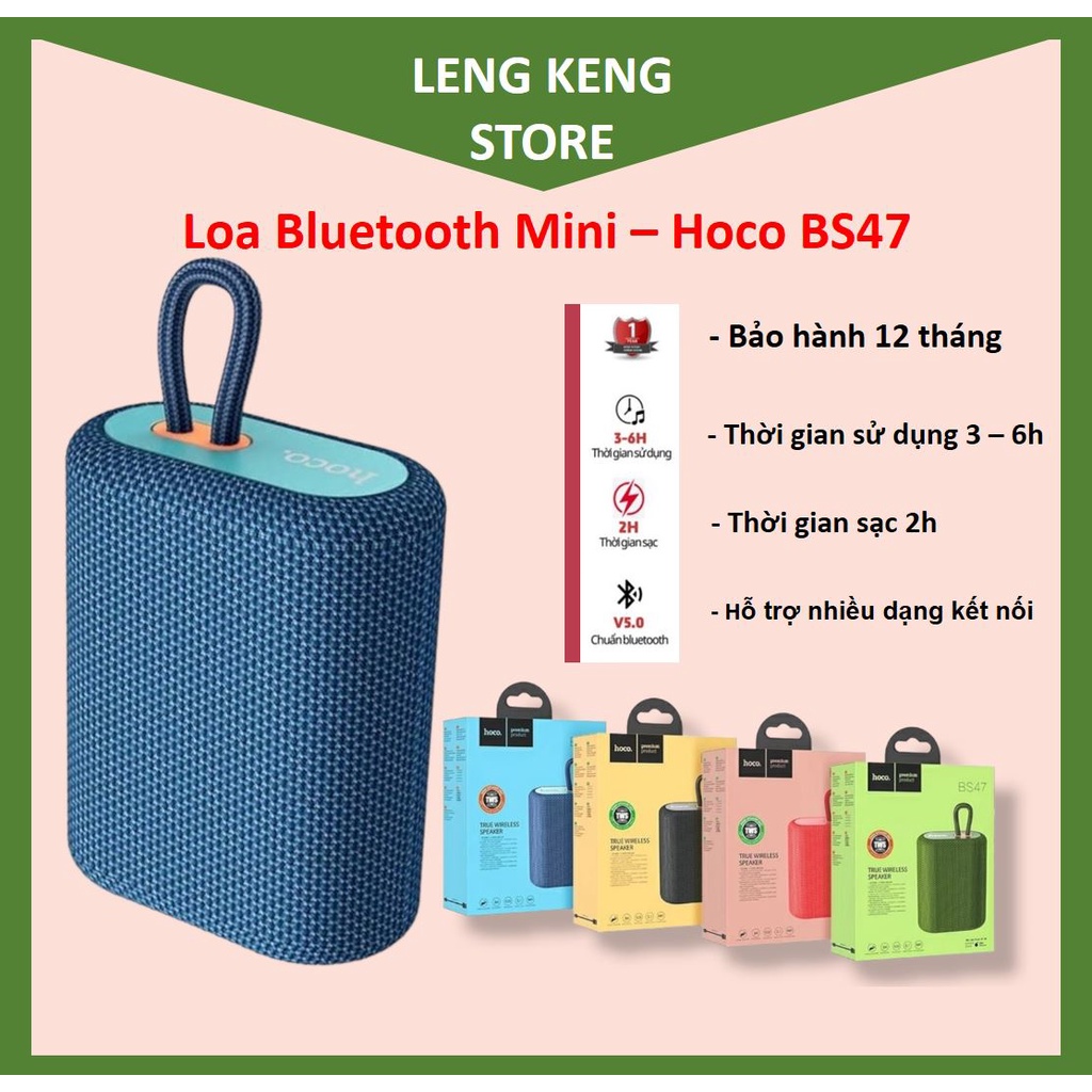 Loa bluetooth Hoco BS47 loa di động mini không dây hỗ trợ thẻ nhớ Kết Nối bằng điện thoại IOS ...