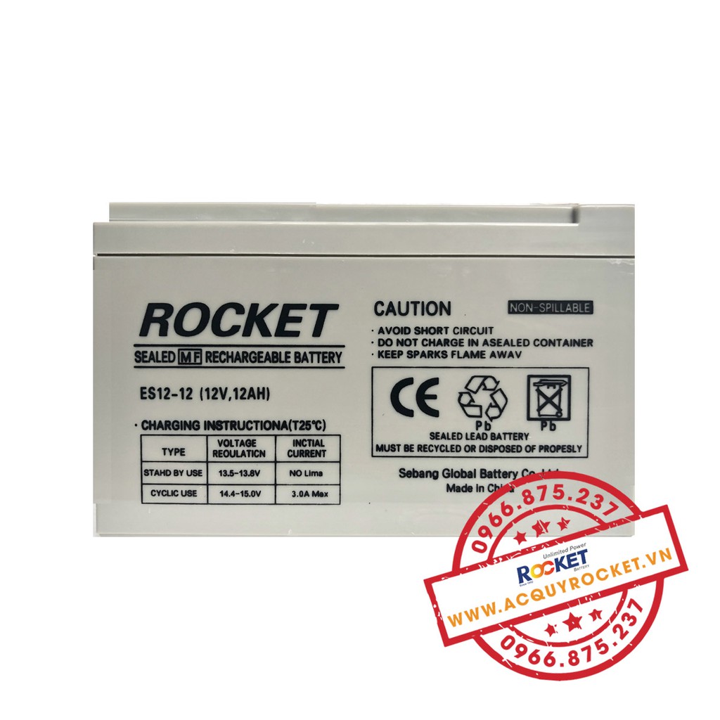 Ắc quy Lưu điện Rocket ES12-12 (12V-12Ah) | Shopee Việt Nam