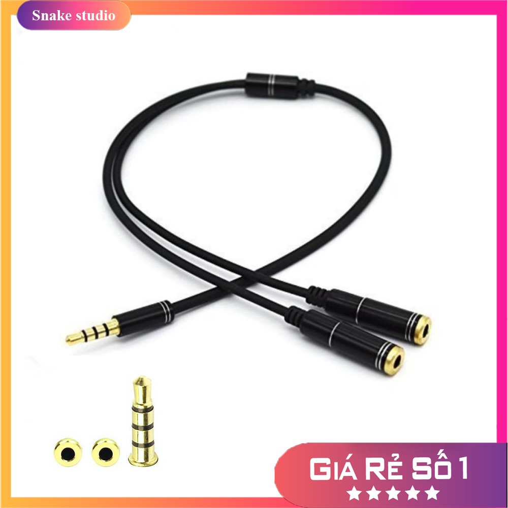 Jack chia ra 2 tai nghe 4 khấc - Jack 2 cáp chia Audio 2 cổng 3.5mm ...