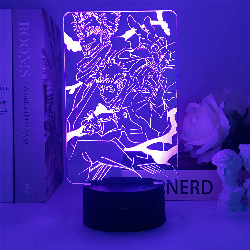 Sy6 jujutsu kaisen 3d đèn ngủ đèn ngủ anime usb chiếu sáng led gojo ...