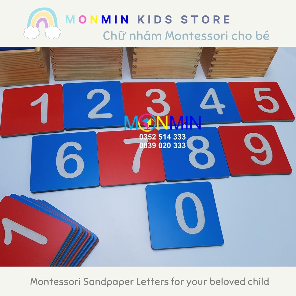 Số nhám - Bộ 10 số MONMIN (Montessori Sandpaper Numbers) | Shopee Việt Nam