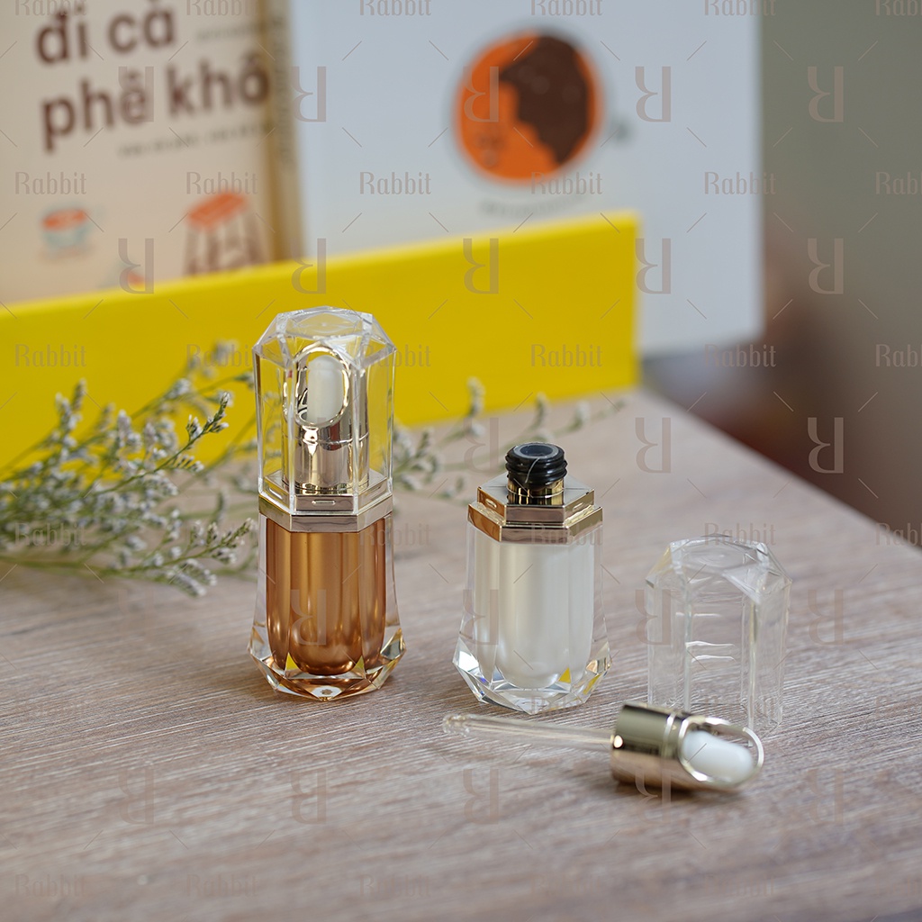 Chai lọ đựng tinh dầu, serum cao cấp kiểu lục giác màu trắng,nâu Thỏ ...