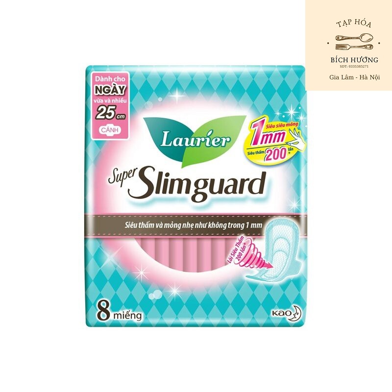 Băng Vệ Sinh Laurier Siêu Mỏng Bảo Vệ 1mm 16 Miếng Super Slimguard 25cm ...