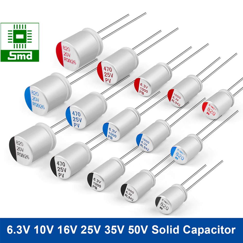 Set 5 Tụ nhôm rắn Cắm Dip lọc nguồn xung Cao tần LSR Aluminum polymer capacitor 6.3V 7.5V 14V ...