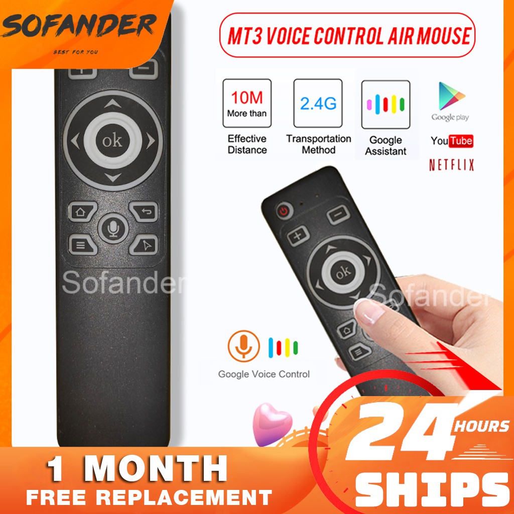 Mt3 2.4Ghz Điều khiển bằng giọng nói không dây Chuột không khí từ xa Bàn phím ngắn Cơ sở nhỏ Bàn ...