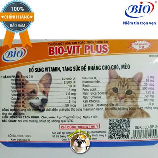 Bio Vit Plus 5g bổ sung Vitamin & tăng sức đề kháng cho chó mèo ...