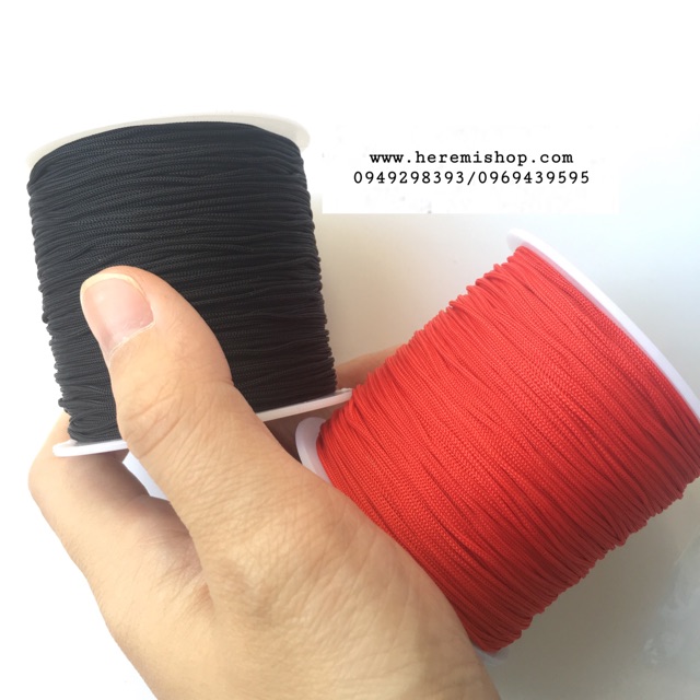 Dây dù/chỉ đỏ đan vòng tay loại đẹp 1mm nguyên cuộn (110m) | Shopee ...