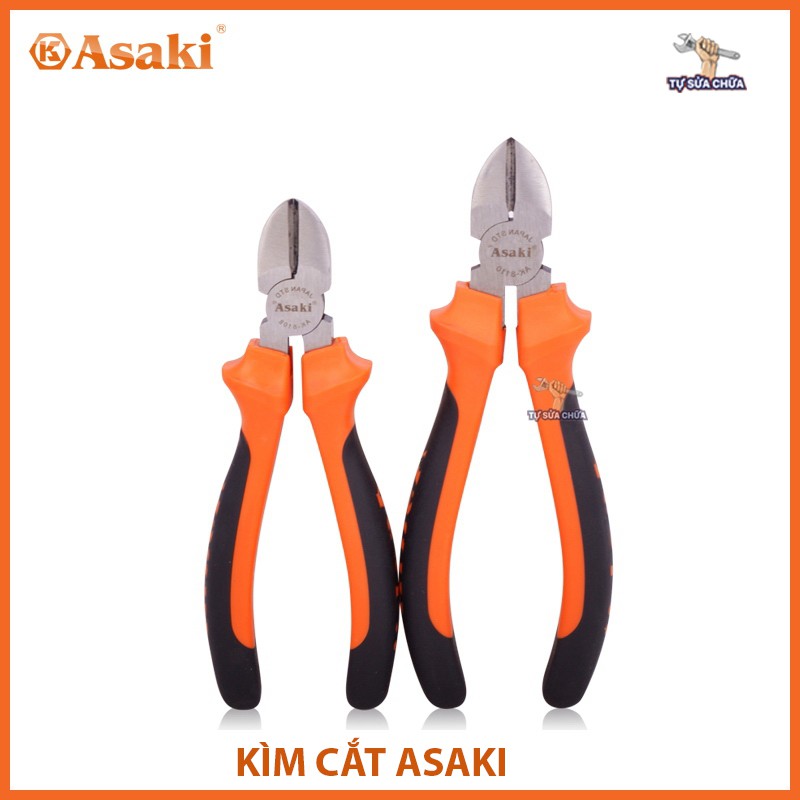 Kìm cắt chính hãng Asaki lưỡi cắt sắc bén chuyên dụng dành cho dây 1.6 - 2.3mm AK-8108, AK-8110 ...