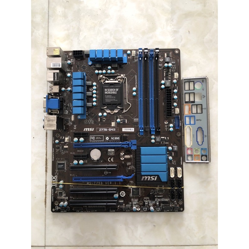 Mainboard - bo mạch chủ MSI Z77A-G43 socket 1155 04 khe ram | Shopee ...