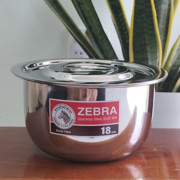 Thố Inox có nắp Zebra, 18cm -170018 - 1 Đáy Loại Dày, Inox 304 nhập ...