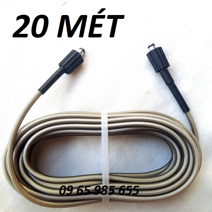 Dây rửa xe 10M,15,20,30M áp lực cao 2 đầu to ren 22mm kèm khớp ĐỒNG nối dây ren 22 . Dây xịt rửa ...