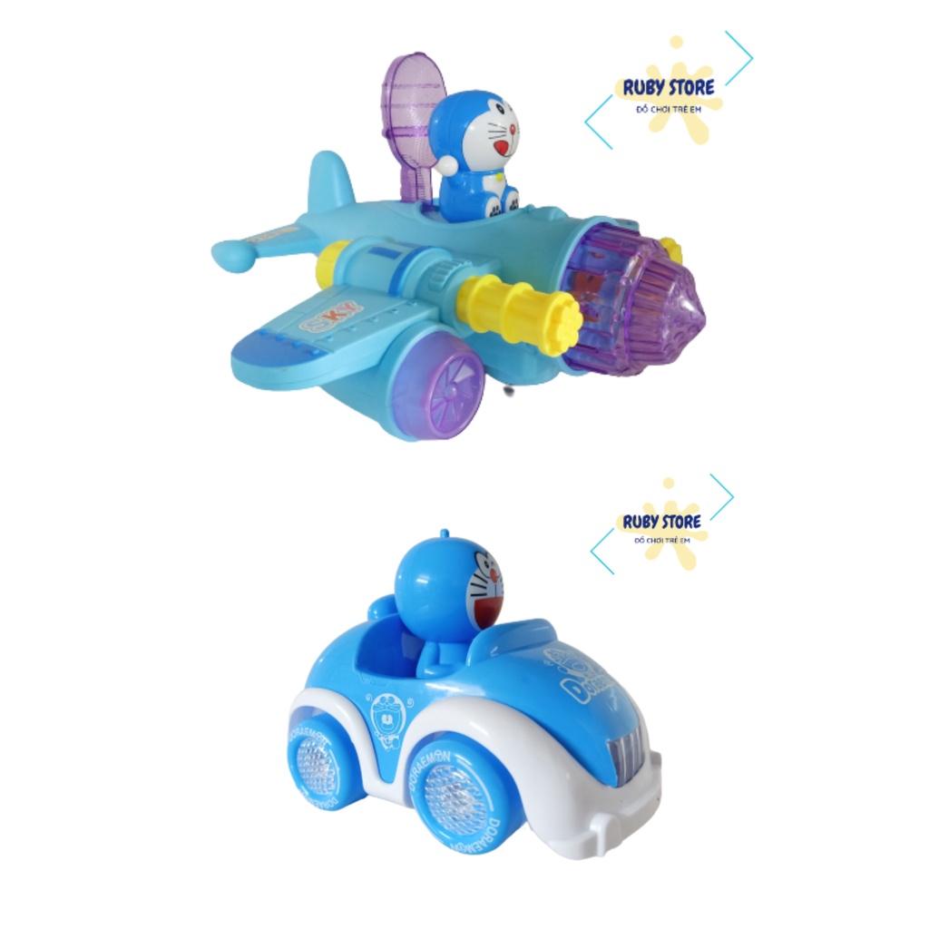[Đồ chơi đèn nhạc] COMBO XE Ô TÔ & MÁY BAY DORAEMON/ KITTY (Dùng pin ...