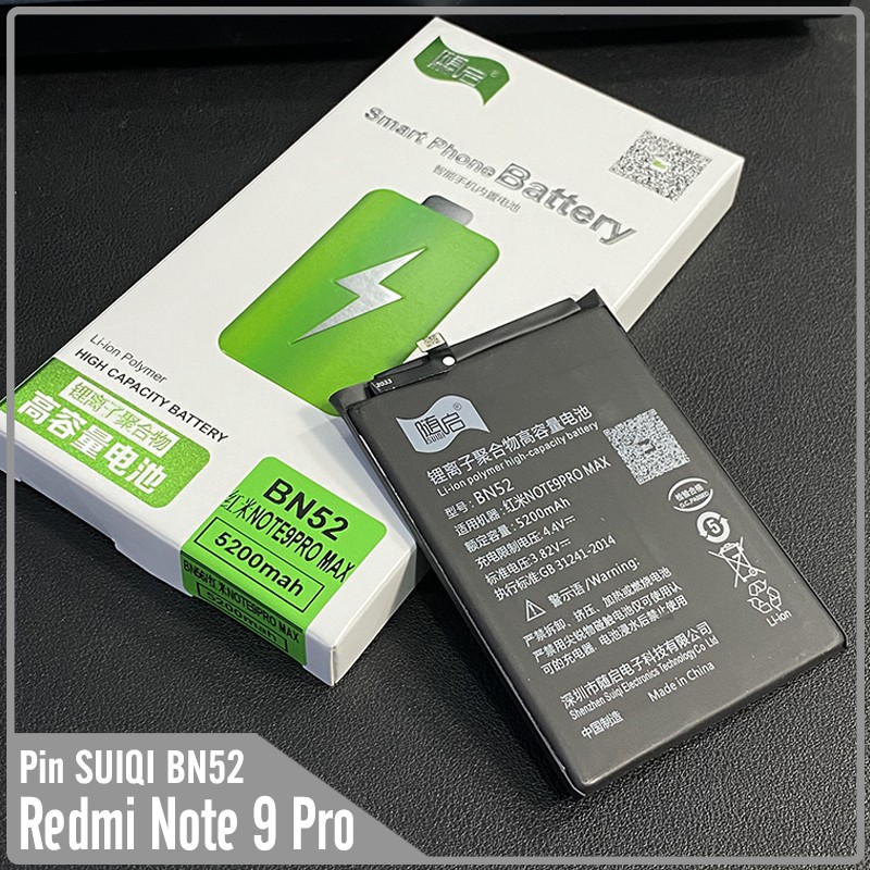 Pin Suiqi Li-ion thay thế cho Xiaomi Redmi Note 9 Pro - Note 9 Pro Max ...
