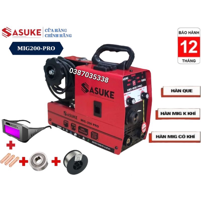 Máy hàn Mig 3 chức năng Sasuke 200Pro Chính hãng tặng kèm dây hàn mig 1kg , full phụ kiện ...