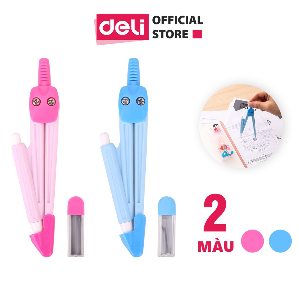 Compa Deli, Hồng/Xanh - 1 hộp - E8622 | Shopee Việt Nam